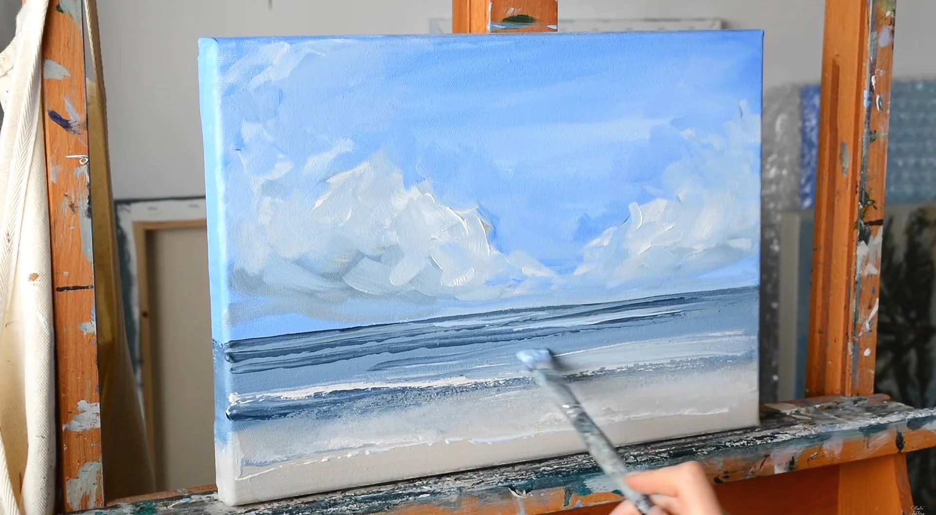Acrylic Seascape Painting: A Two-Color Technique Tutorial — Katie Jobling